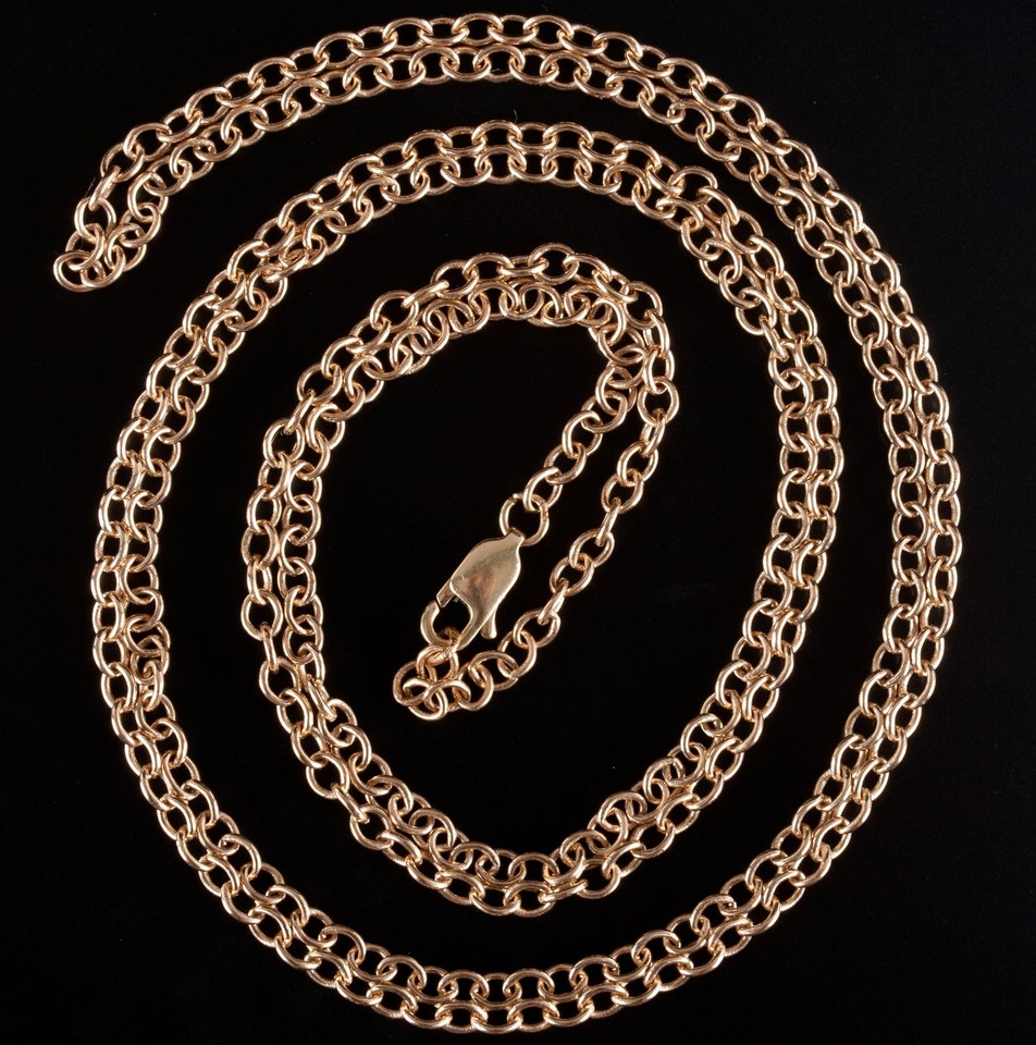 10k Yellow Gold Rolo Chain Style Necklace 11.85g 33" Length 2.9mm Width ...