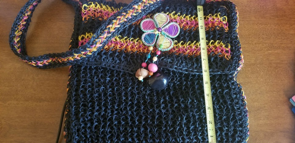 Handmade, Fique Colombian Shoulder Bag with Tagua & Flower Accent | eBay