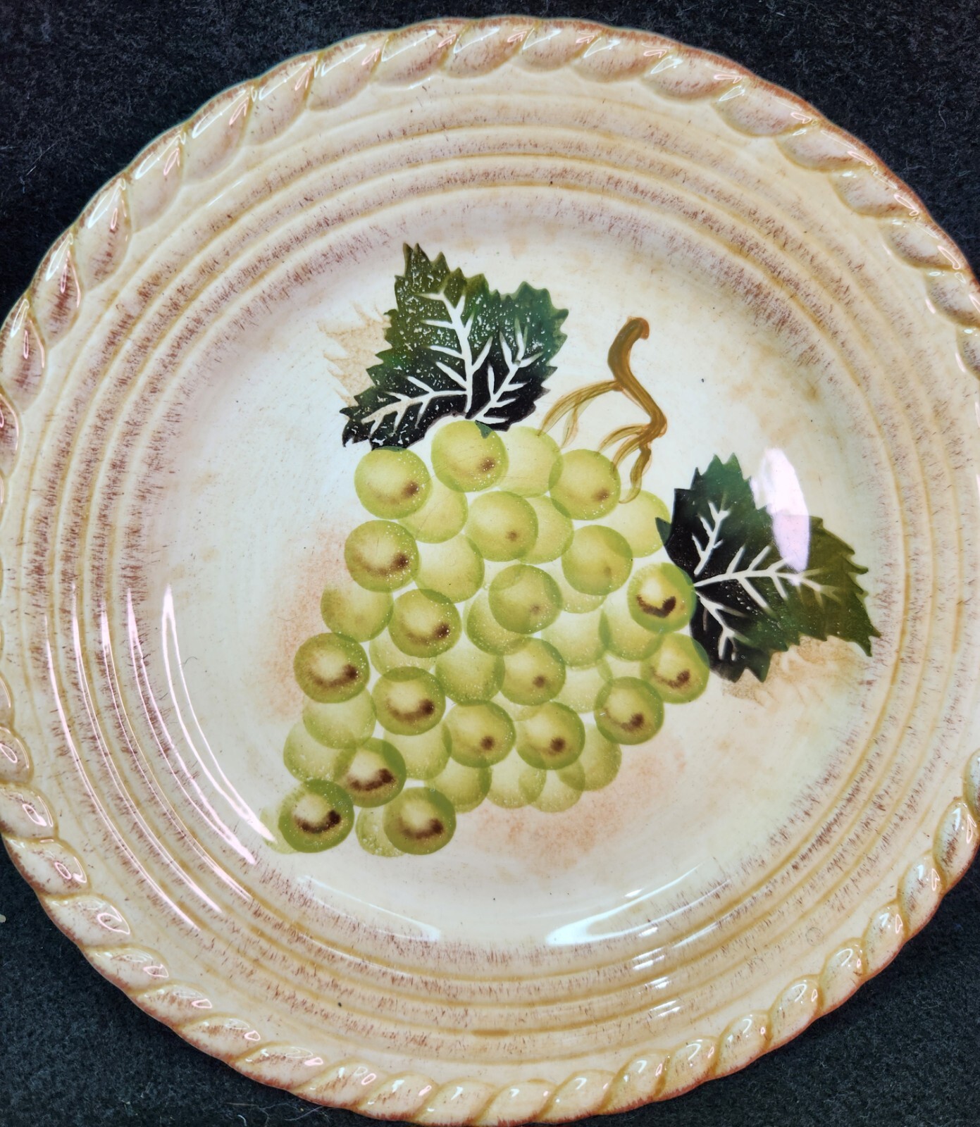 Cabernet Grapes Hand Painted Crafted Mug Plate Large Coffee Cup NEW | eBay