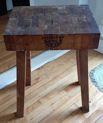 Vintage Butcher Block Table Doyle | eBay