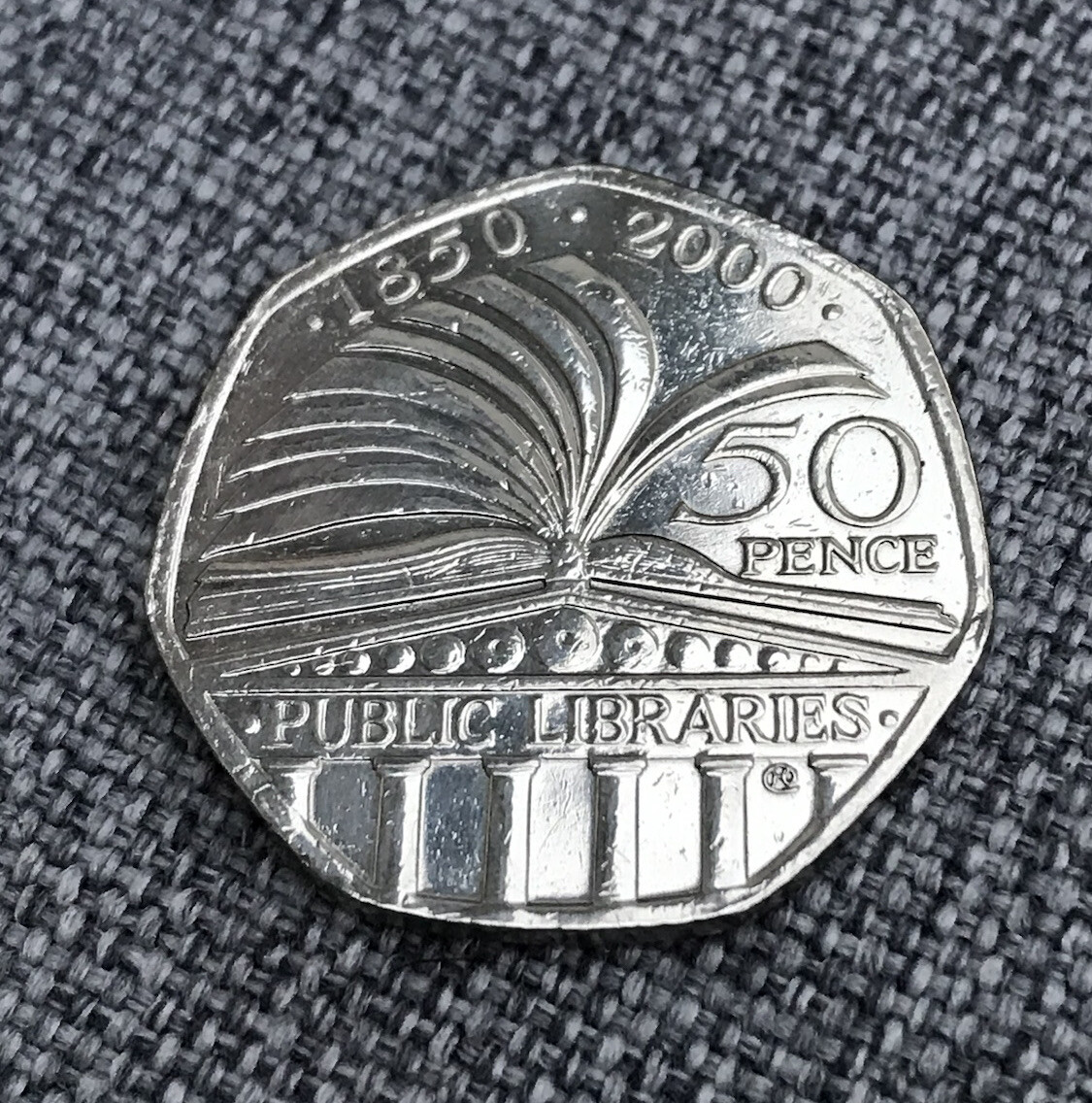 2000 150th Anniversary of the Public Libraries Act UK 50P Fifty Pence ...