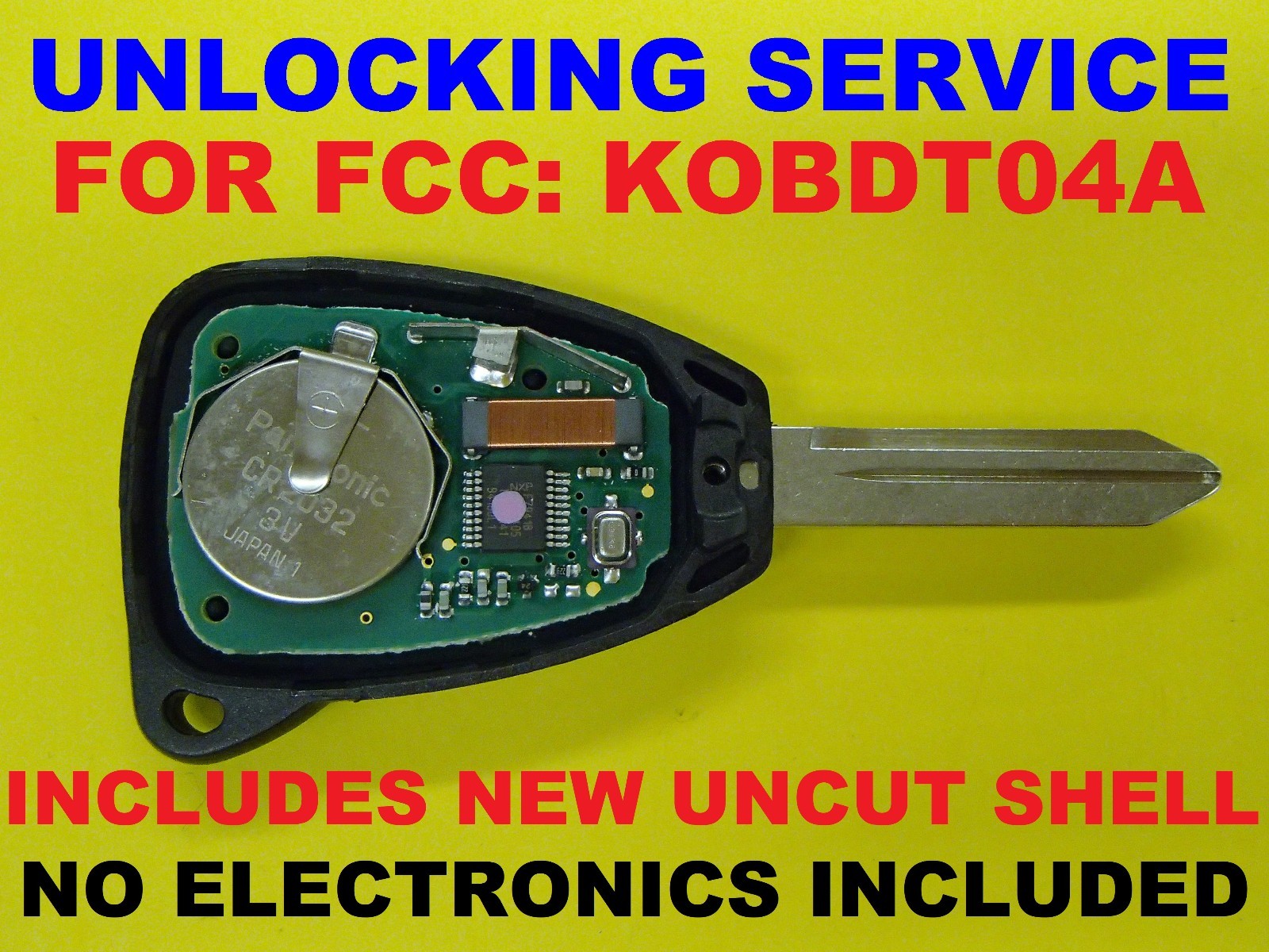 Unlock SERVICE With UNCUT Shell For Chrysler Dodge Jeep Remote Head Key KOBDT04A | eBay