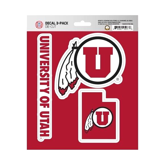 Utah Utes NCAA Team Decals / Sticker Set / 3 Pack Free Shipping | eBay