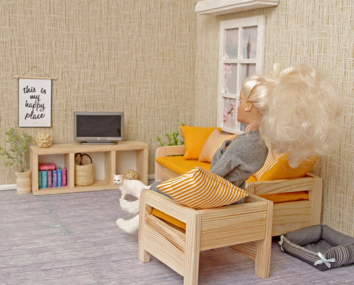 Wood Barbie Furniture Wooden Barbie Furniture Etsy UK