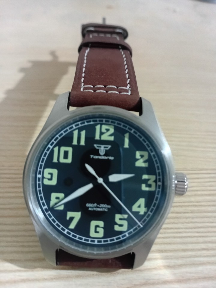 Tandorio Mens 39mm automatic pilot style watch Miyota movement | eBay UK