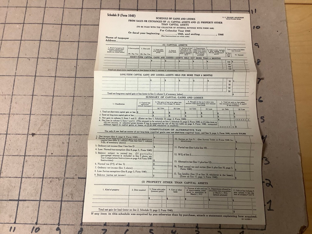 Irs Schedule D Worksheet 1998 Chapter 7 Form 1040 Schedule D