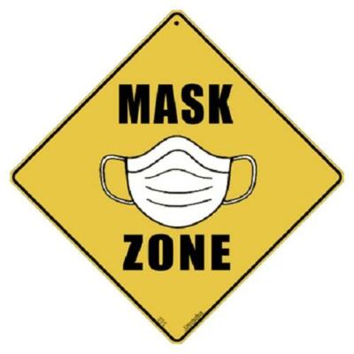Mask Zone Metal Sign 16 1/2" x 16 1/2" (HANGING) Diamond Made in USA ...