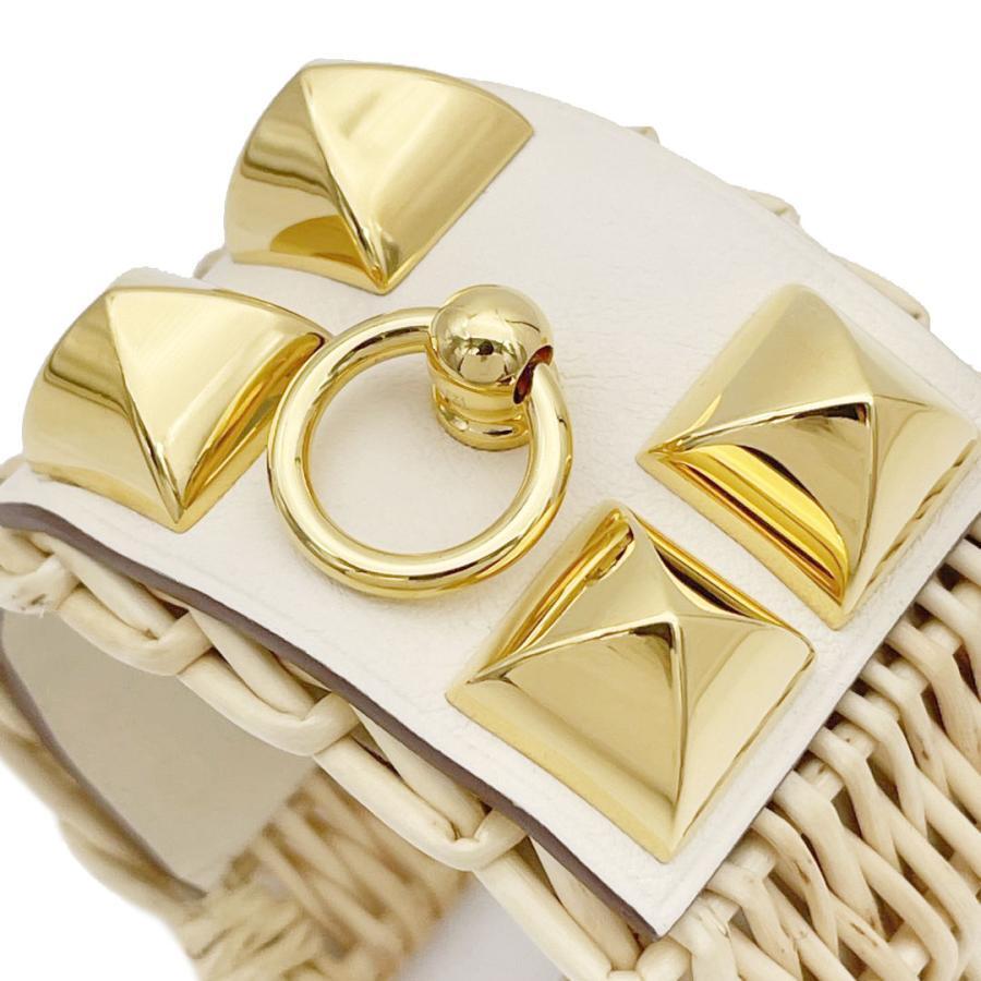 Authentic HERMES Bracelet Picnic Willow Wood Vaux Barenia Authentic HERMES Bracelet Picnic Willow Wood Vaux Barenia