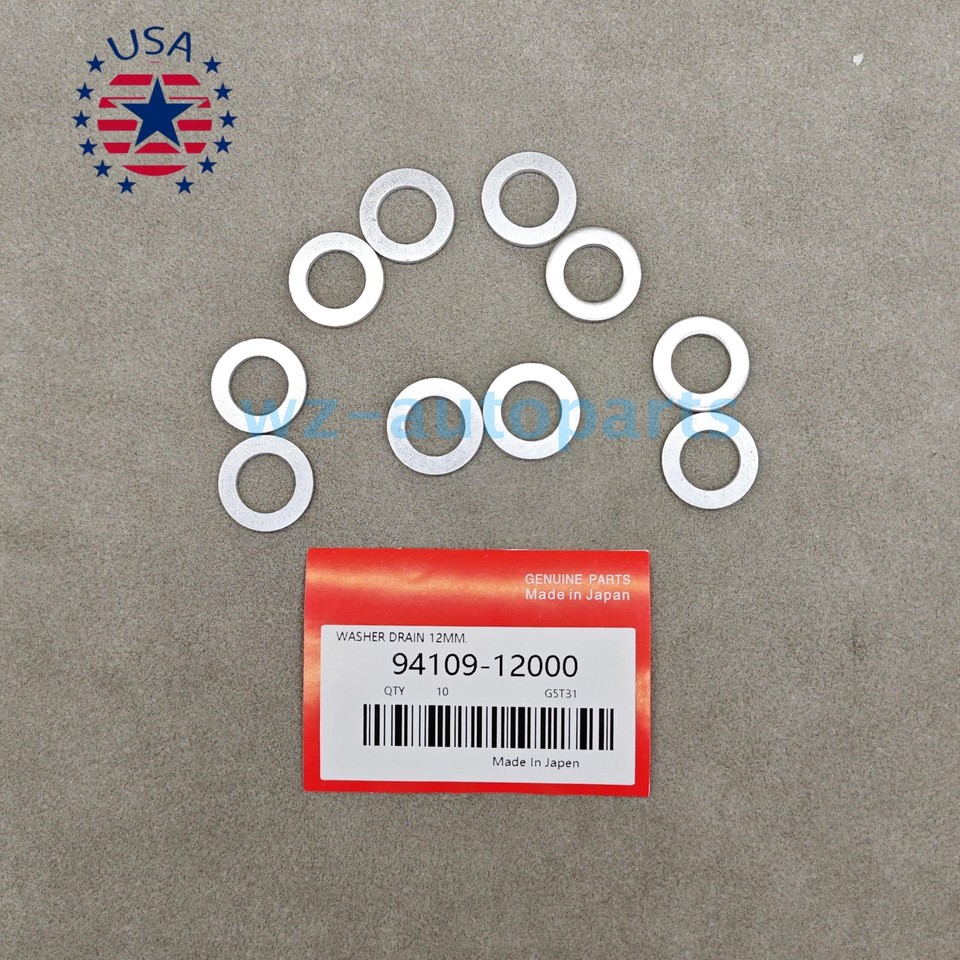 New 10PCS Aluminum Drain Plug Washer (12mm) For Honda / Acura 94109 ...