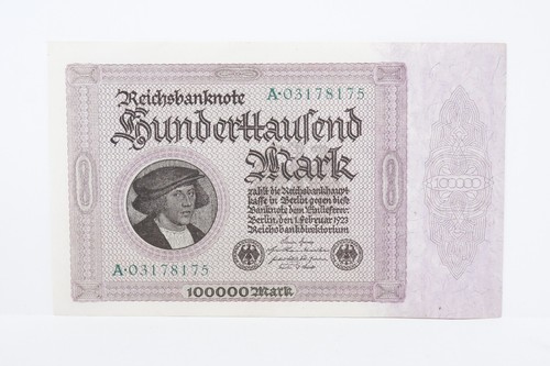 1923 Germany Reichs Banknote 100,000 Mark Note (no378) | eBay