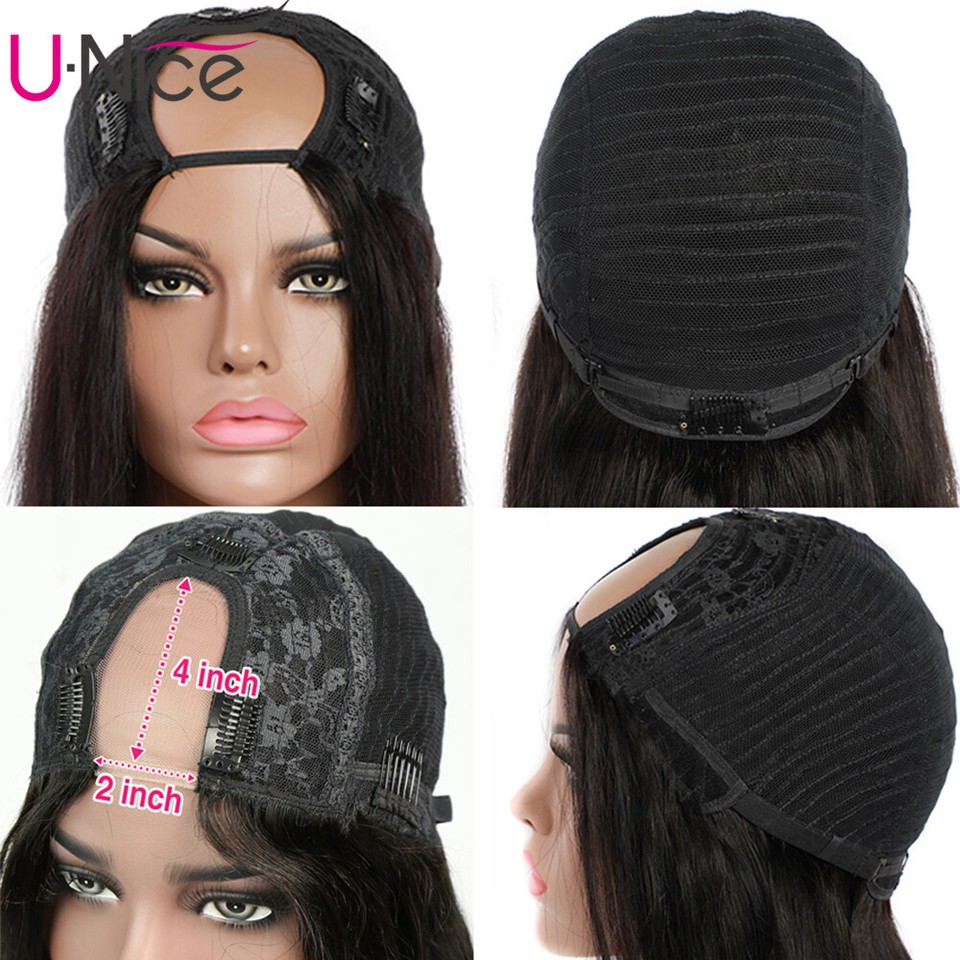UNice Body Wave U Part Human Hair Wigs for Black Women Glueless Wear ...