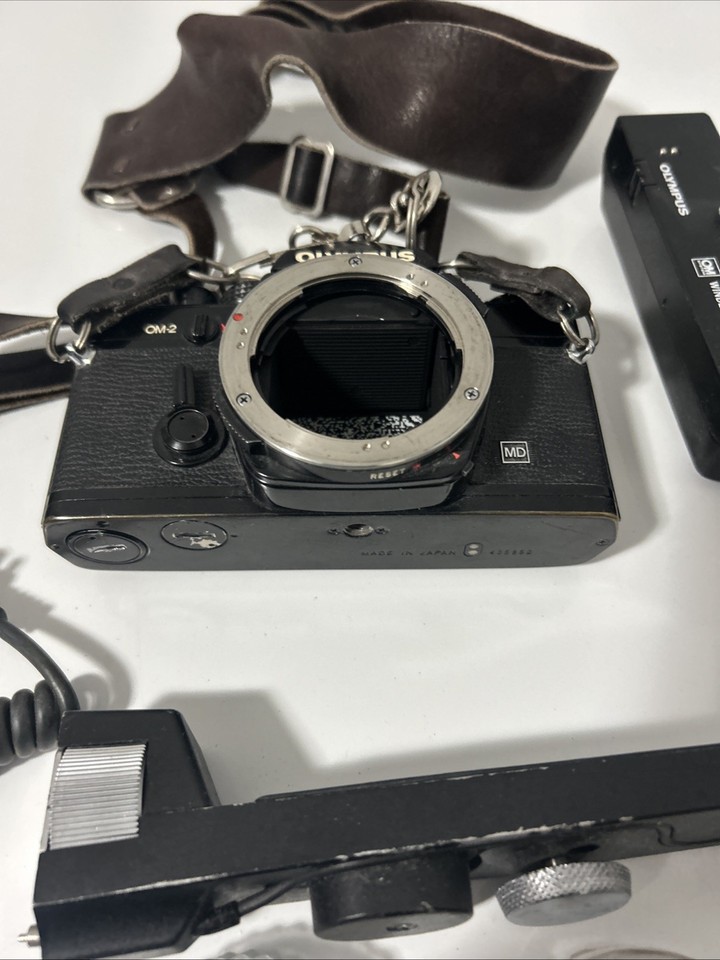 Olympus OM-2 MD Black 35mm Film Om Lens SLR Camera Body Parts And ...