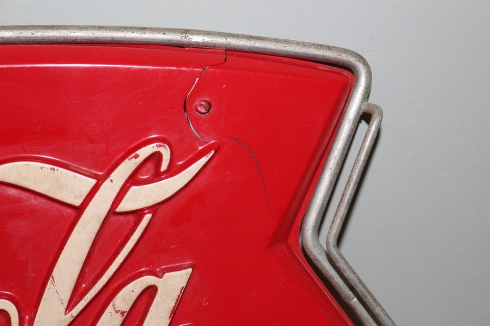 Vintage 1965 Drink Coca Cola Soda Pop Fishtail 17" Embossed Sign | eBay