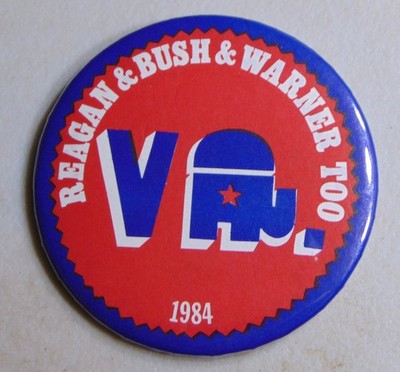 Ronald Reagan 1984 Virginia Senate campaign pin button political | eBay