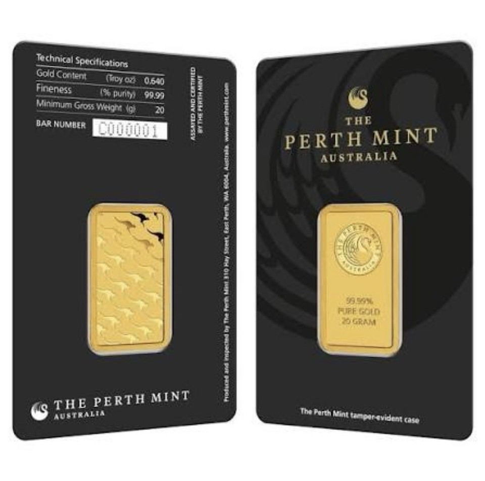 The Perth Mint 20g 999.9 Fine Gold Bullion Bar, Sealed in Assay Card | eBay