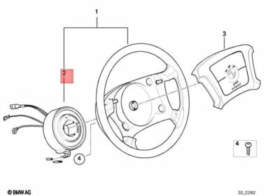 Genuine BMW E31 E34 E36 E39 Z3 Steering Wheel Clock Slip Ring OEM ...