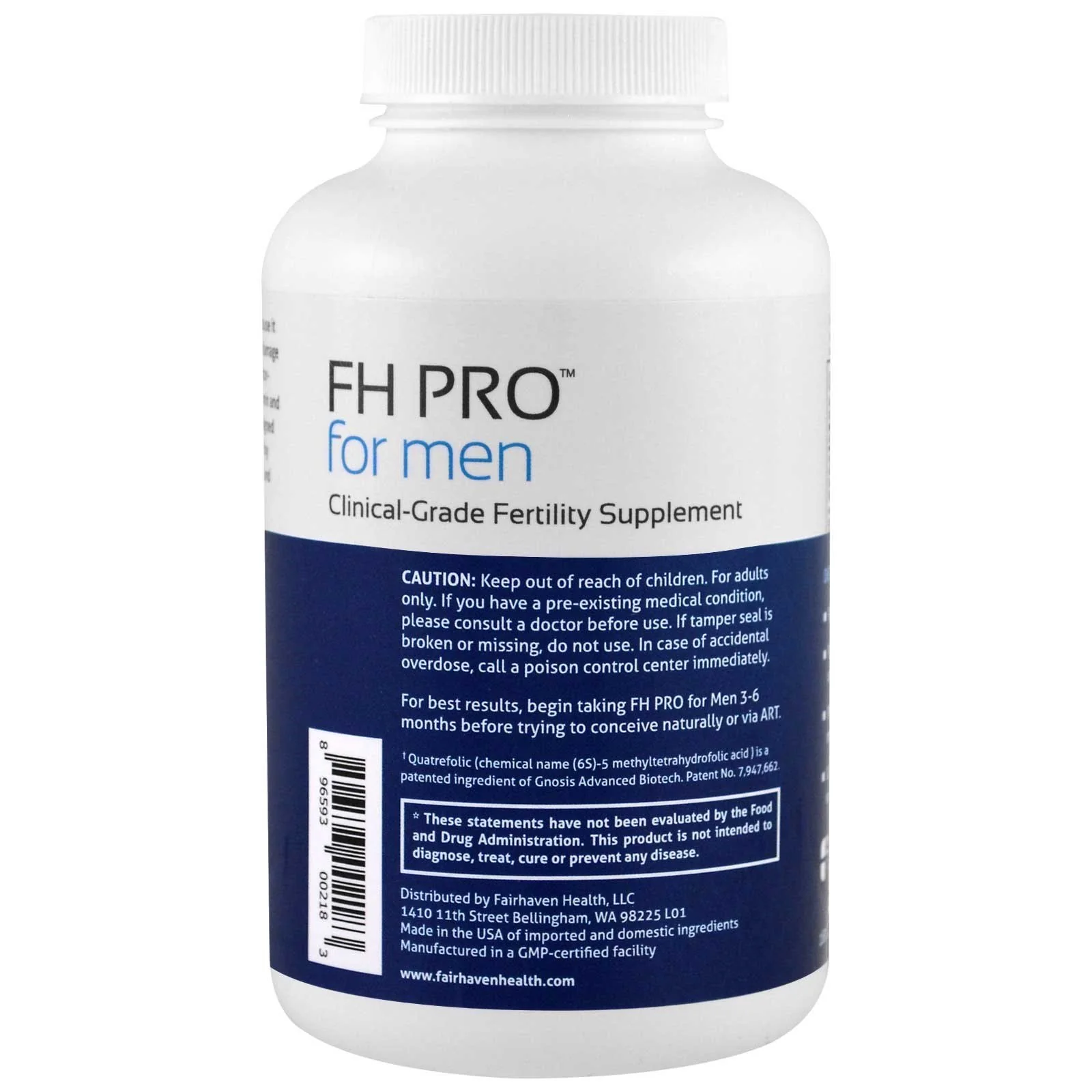 Fairhaven Health, FH Pro® Fertility Multivitamin for Men, 180 Capsules ...