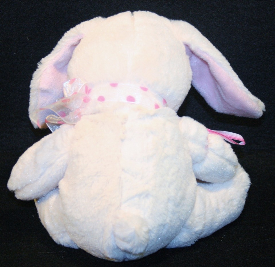 Plush Bunny Rabbit Pink Ears Nose Polka dot Bow Stuffed Lovey 7.5" | eBay