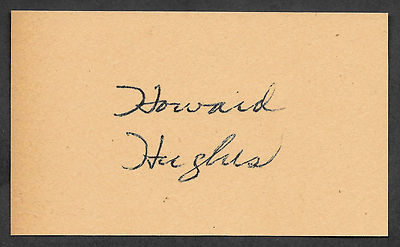 Howard Hughes Autograph Reprint On Genuine Original Period 1930s 3X5 ...