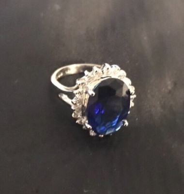 Avon RJ 125th anniversary Faux Sapphire Ring Sz 5 | eBay
