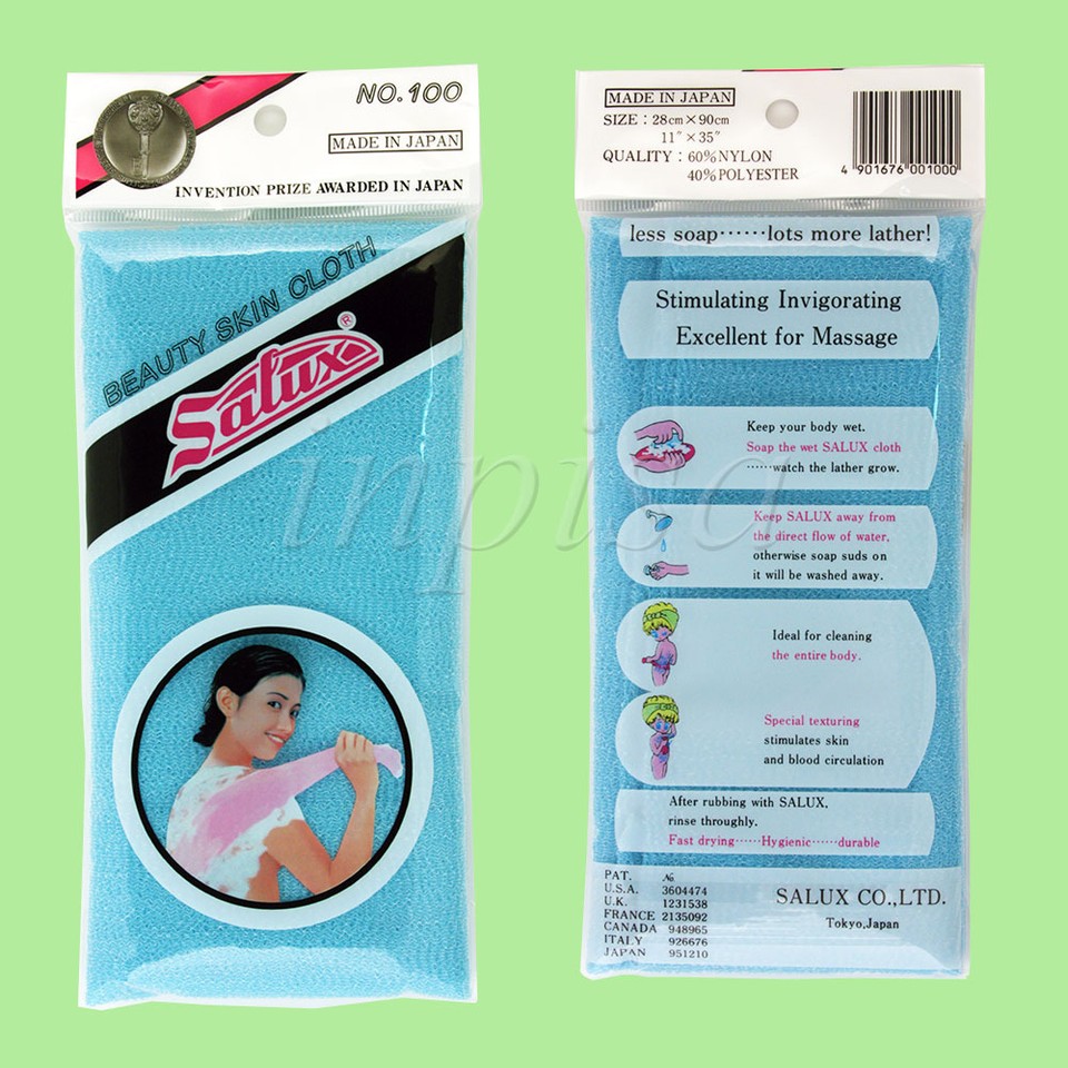 SALUX 1 x JAPANESE BEAUTY SKIN CLOTH BATH BODY TOWEL EXFOLIATING WASH ...