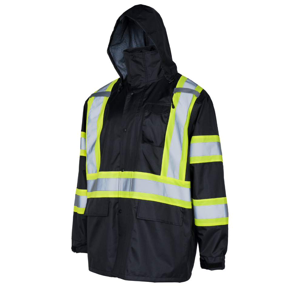 Safety Rain Jacket Reflective Two Tone with X on back Jorestech | eBay