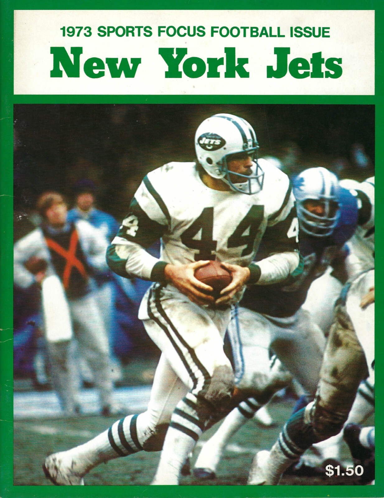1973 Sports Focus Football yearbook magazine John Riggins New York Jets ...