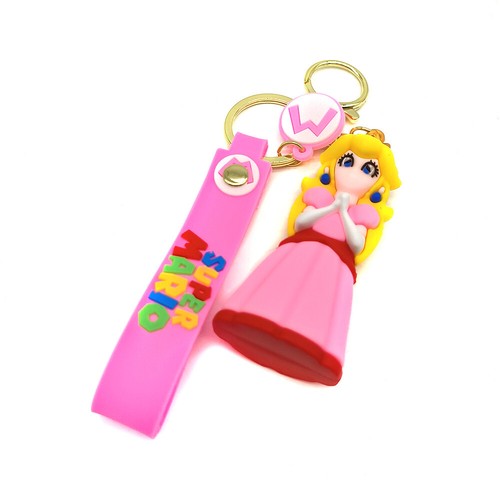 Peach Princess Keychain Super Mario Bros. Figure Toys Cartoon Dolls Bag ...