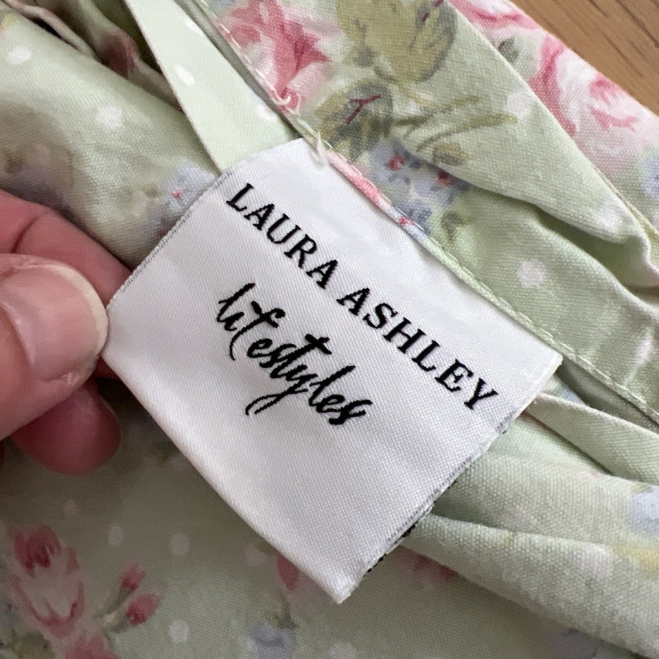 VTG Laura Ashley Madeline Pink Green Queen Flat Sheet Cottagecore ...