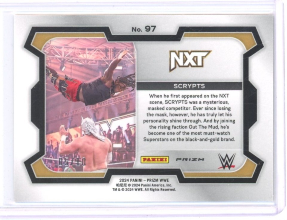 2024 SCRYPTS PANINI PRIZM WWE #97 GOLD PRIZM #ED 05/10!! | eBay