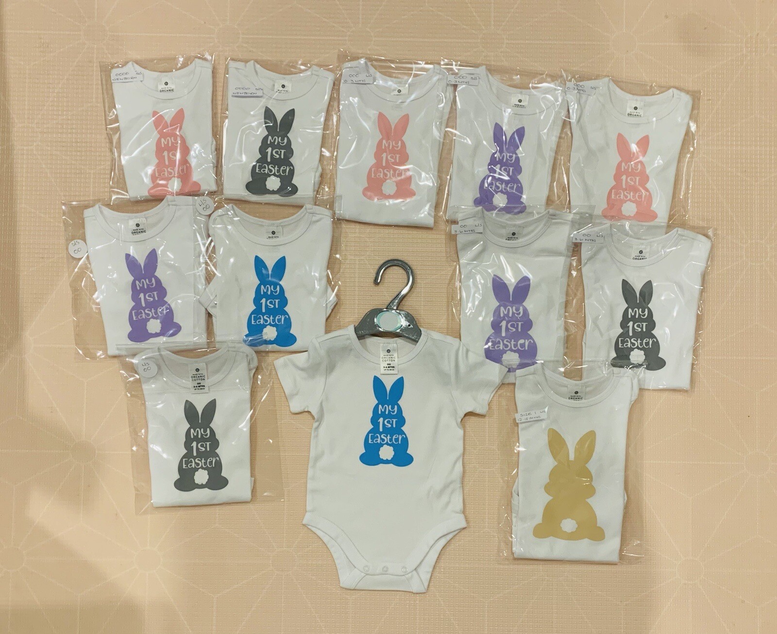 Personalised My First Easter Bunny Short Sleeve Vest Lilac 0-3 Months ...