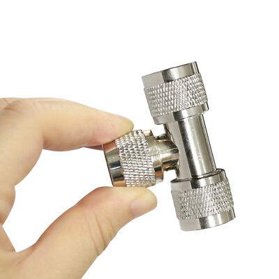 Connector T Type Coaxial Cable Tee RF N Plug Male to Plug Male 3 Way ...