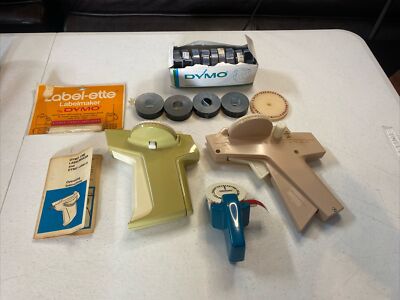3 Vintage Dymo Label Makers & Embossing Tape With Manual | eBay