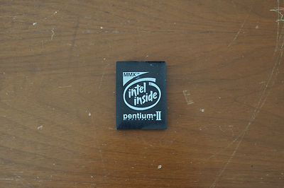 Vintage Intel Inside Pentium II Processor MMX Rubber Promotional Badge ...