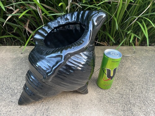 Large (30cm l) Vintage Black Conch Shell Planter Ceramic Beach Decor | eBay