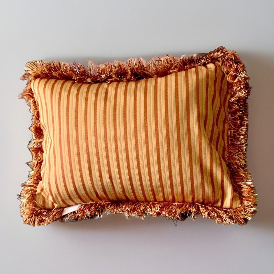 SPRINGMAID Bronze Color Taffeta Boudoir Pillow Fringe French Pearl ...