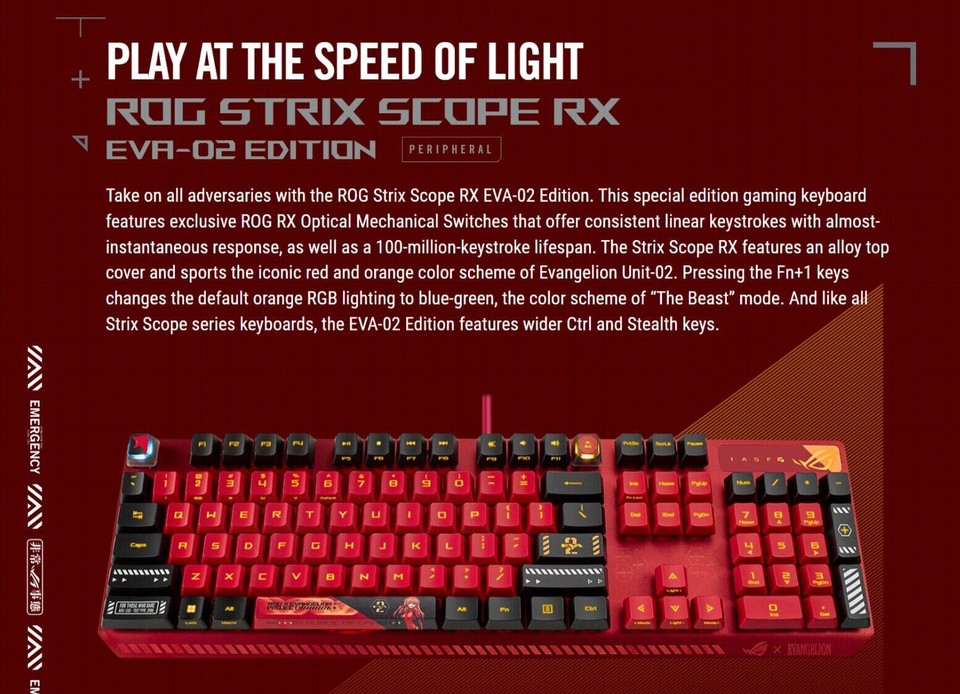 ASUS ROG Strix Scope RX EVA-02 Edition Optical Mechanical Gaming ...