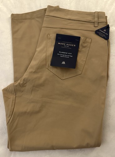 NWT Marc Asher New York Men's Sz 36x30 Khaki Pants 5 Pocket Classic Fit ...