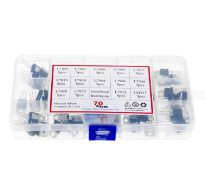 50PCS Transistor Assortment Kit each LM317T L7805 L7806 L7808 L7809 ...