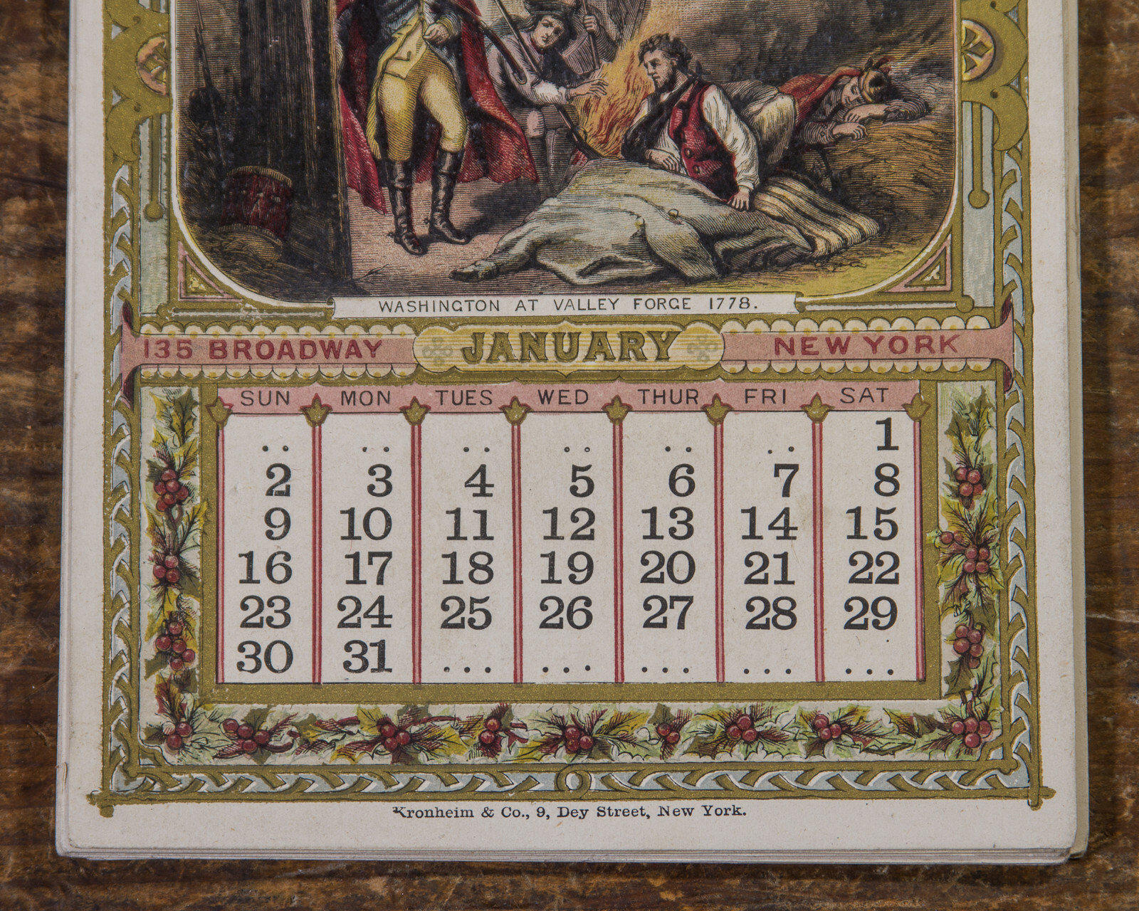 Antique Advertising Calendar 1876 CENTENNIAL HOME INSURANCE George ...