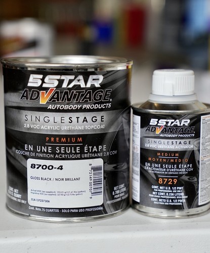 5 Star Advantage Gloss Black Single Stage Acrylic Urethane Auto Paint 5 ...