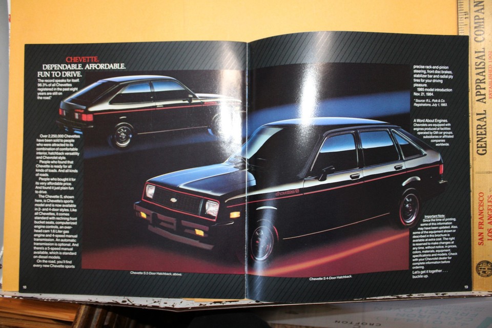 1985 Chevrolet Brochure Catalog Celebrity Cavalier Camaro Z28 Corvette ...