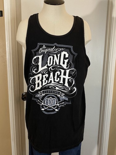 Mens The Original Long Beach Clothing Co Black Tank Top Size Large Oil ...