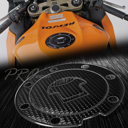 3D 8" Perforated Black Tank Pad+Fuel/Gas Cap Cover Kit 03-16 CBR-1000RR ...