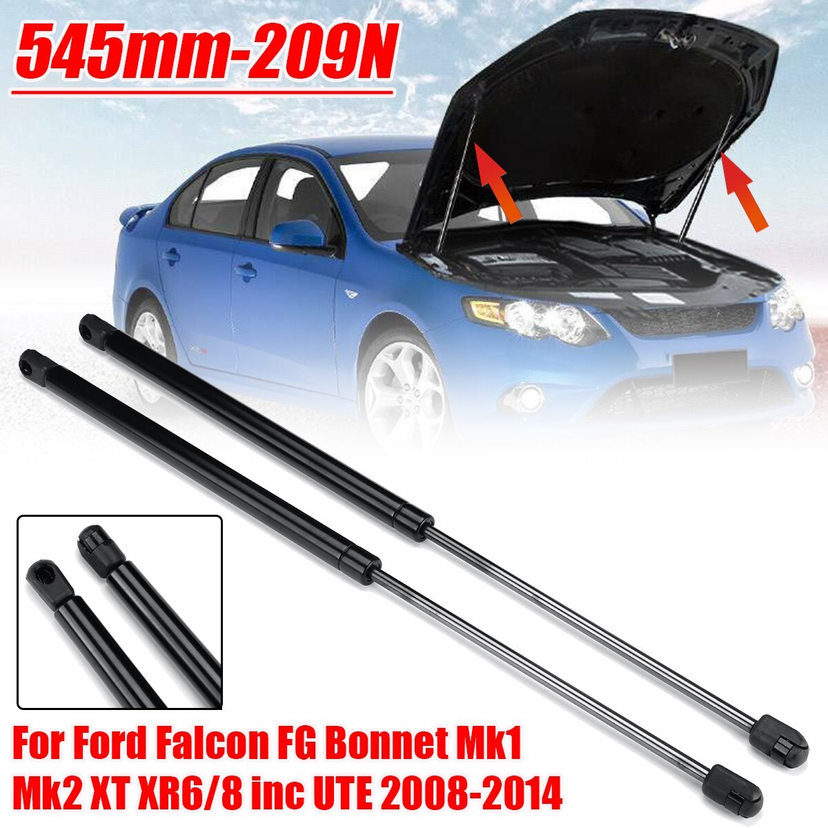 4PCS Bonnet & Tailgate Gas Struts for Ford Falcon FG Series 2008-2014 ...