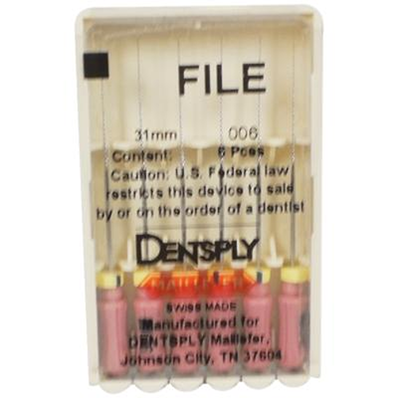 Endo K-Type Files Plastic Handle, 31 mm Length By Dentsply Maillefer (6 ...