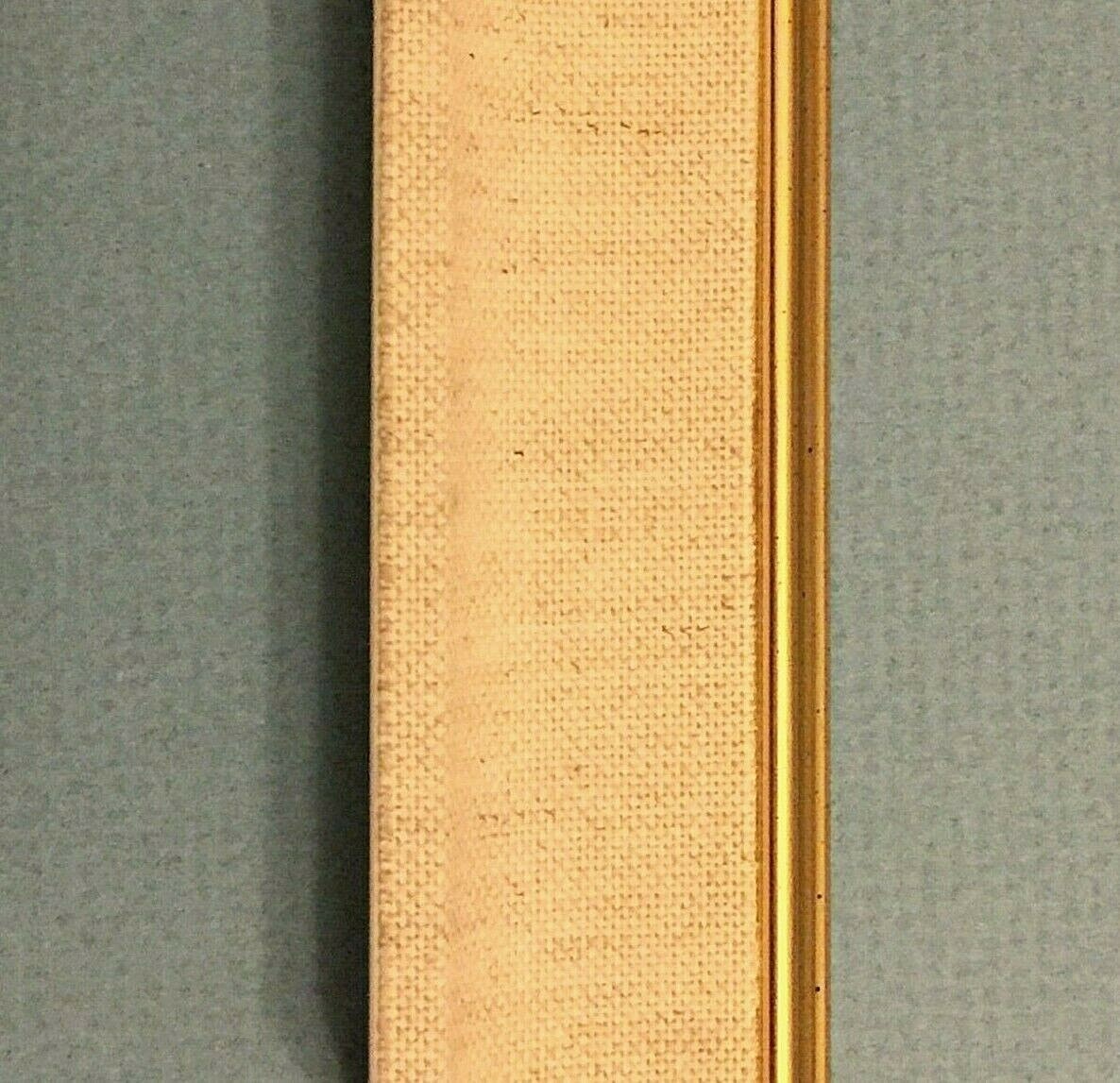 1-3/8" Off White Wheat Linen Liner w Gold Lip for Picture Frame Framing ...