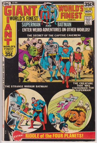 World's Finest #206, DC Comics 1971 FN+ 6.5 Giant Size Issue w Story ...