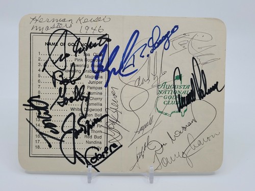 PGA MASTERS GREATS SCORECARD AUTOGRAPHED SIGNED x30 GUARANTEED REAL SEE ...