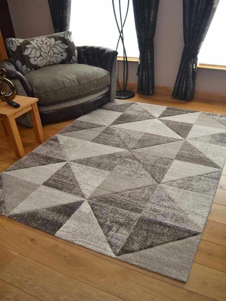 Modern Grey Rug Stair Hallway Runner Large Small Living Room Wave Mat ...